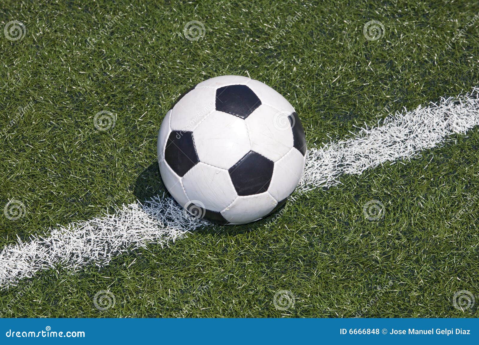 Soccer ball on the line stock photo. Image of field, championship - 6666848