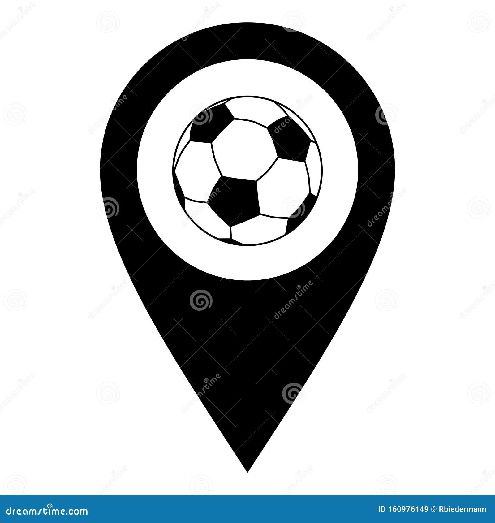 Soccer Ball and Location Pin As Vector Illustration Stock Vector ...