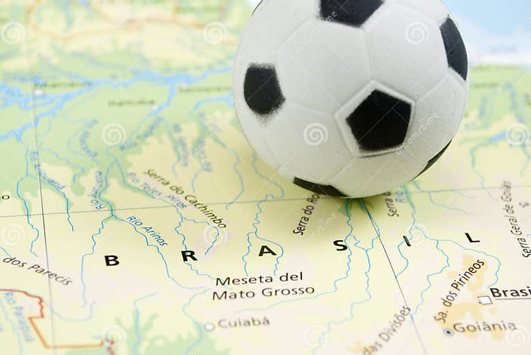 Soccer ball on map stock photo. Image of country, championship - 13542734