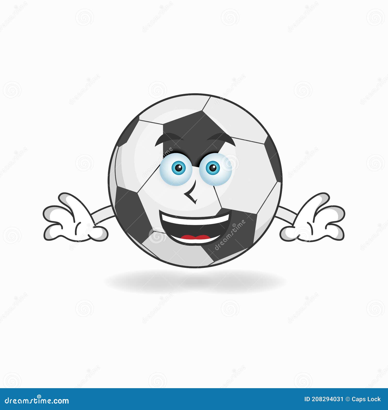 Soccer Ball Mascot Character with Smile Expression. Vector Illustration ...
