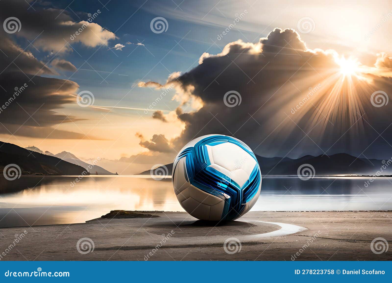 Soccer Ball Meteor. Generative AI Stock Illustration - Illustration of ...