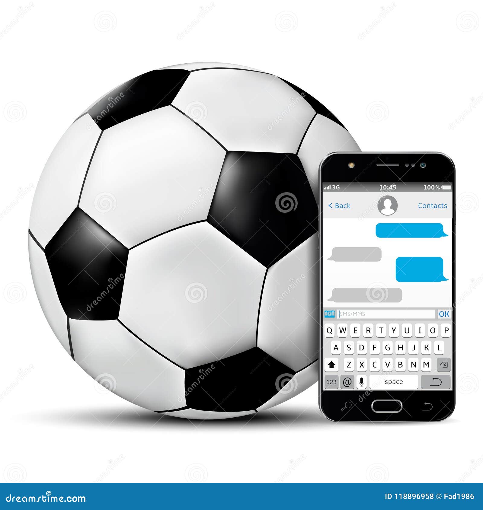 Soccer Ball and Mobile Phone with Sms Chat Screen Stock Vector ... Soccer Ball and Mobile Phone with Sms Chat Screen Stock Vector ...