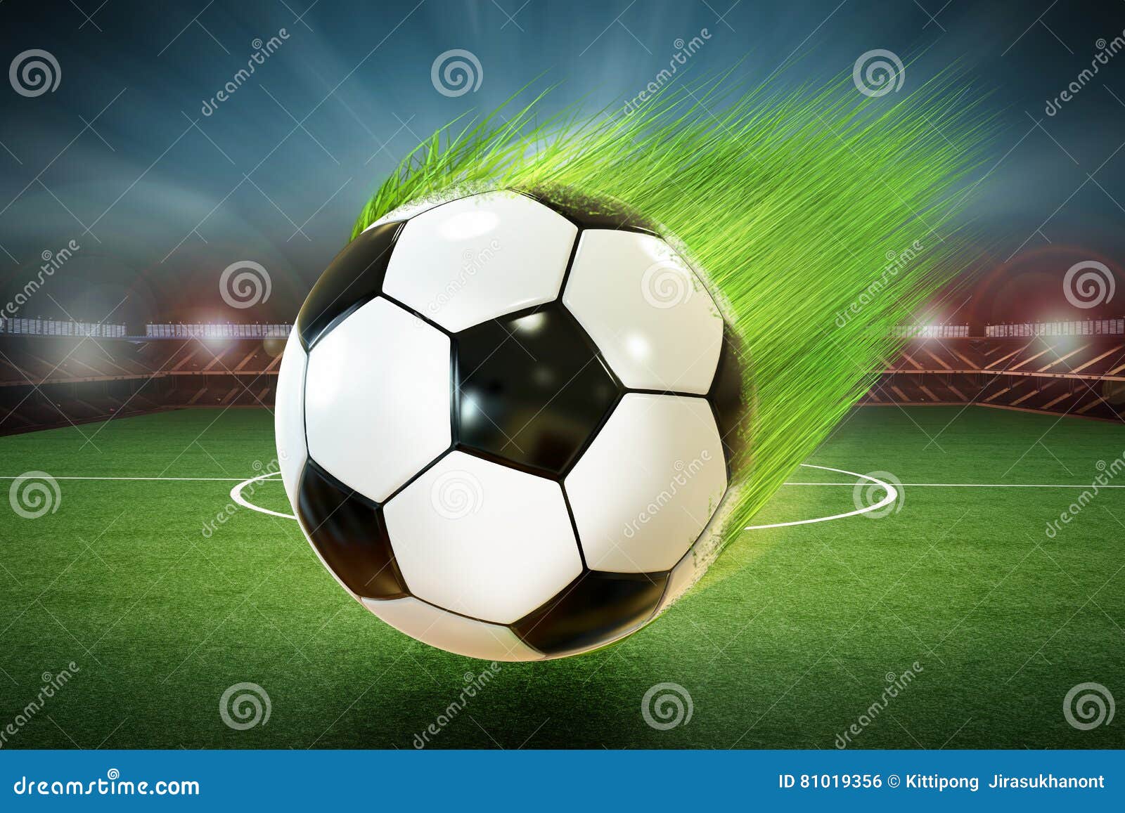 Soccer Ball with Motion Line Stock Illustration - Illustration of white ...