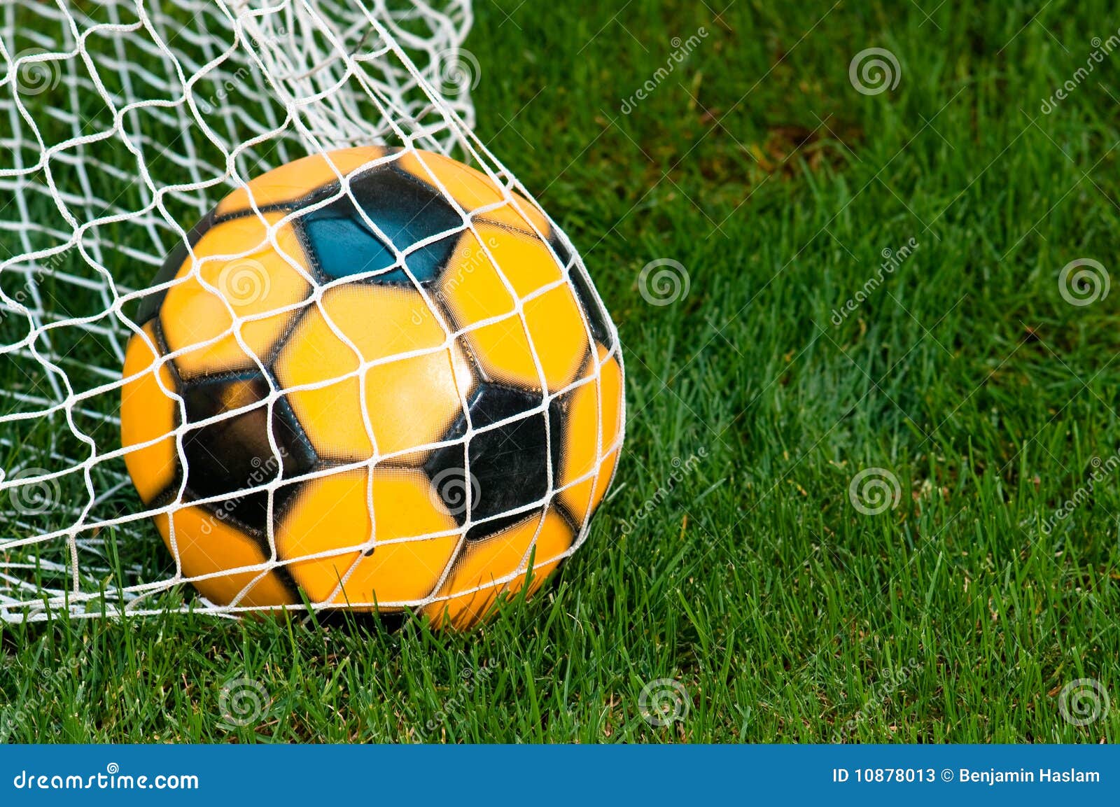 Soccer Ball in Net stock image. Image of competition - 10878013