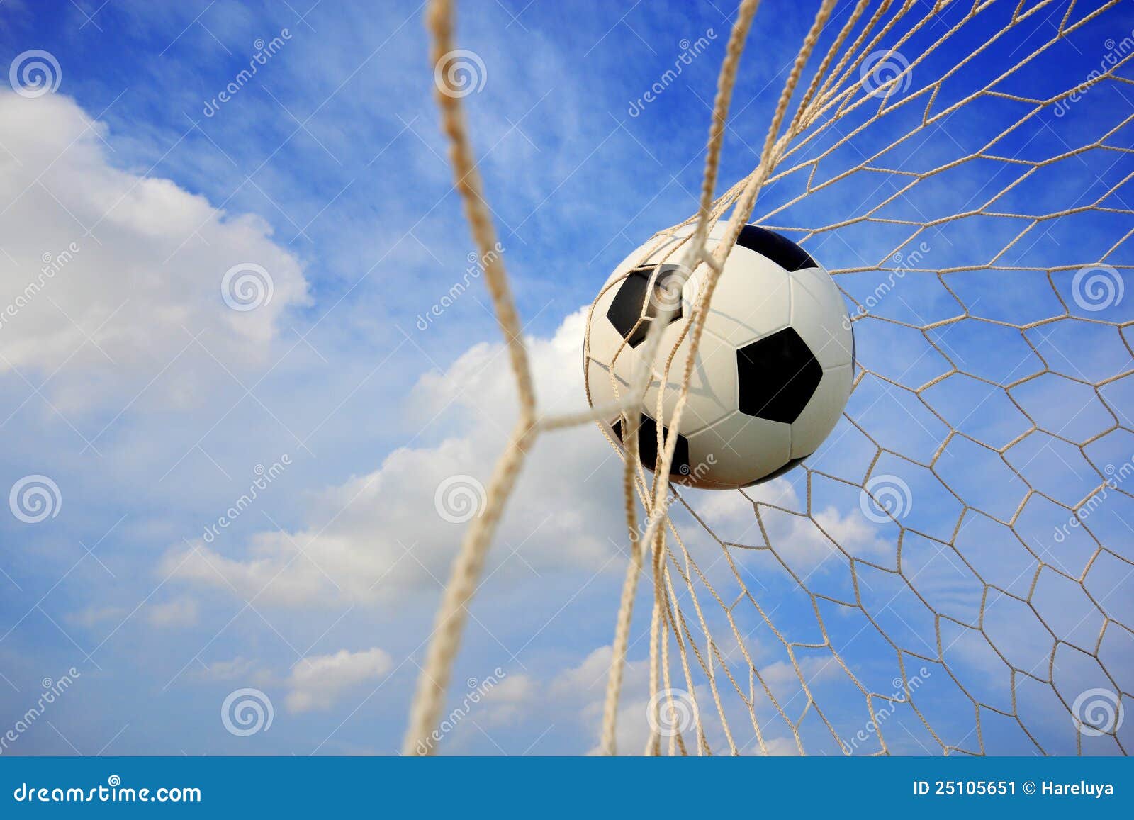 Soccer ball in net. stock image. Image of outdoors, netting - 25105651