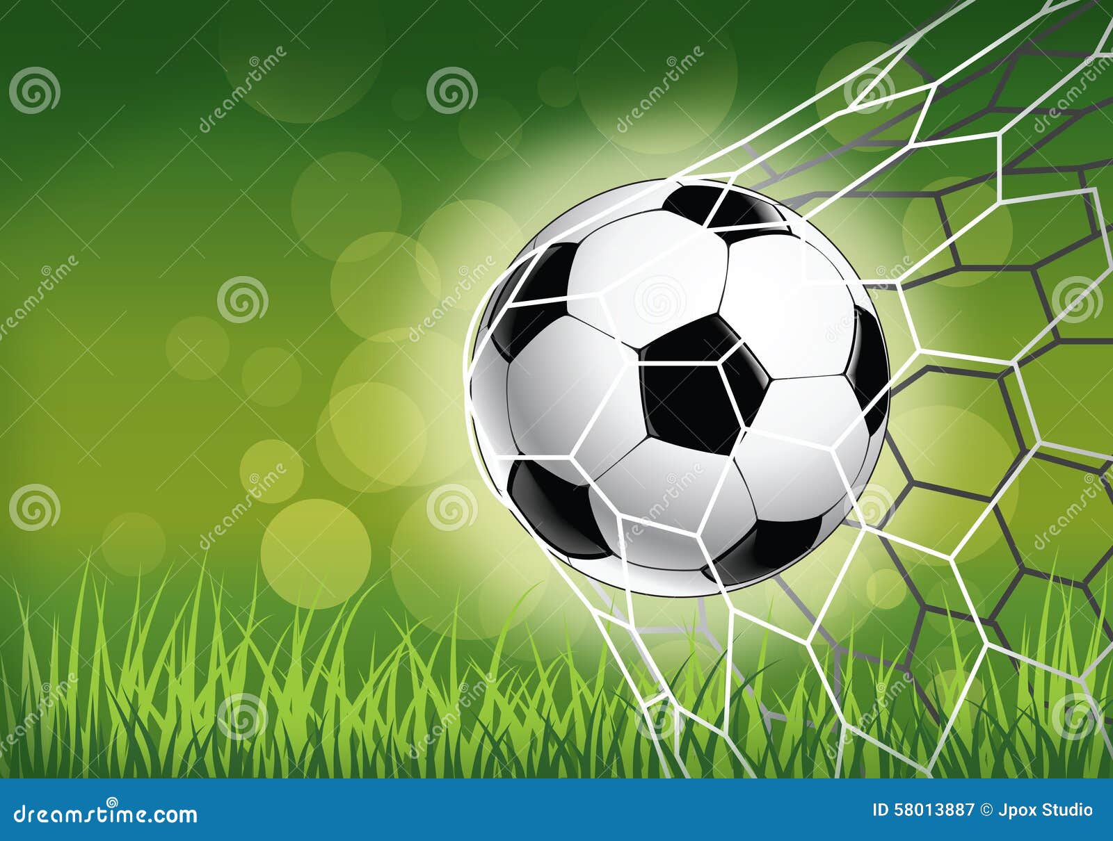 Soccer Ball in Net with Background Stock Illustration - Illustration of ...