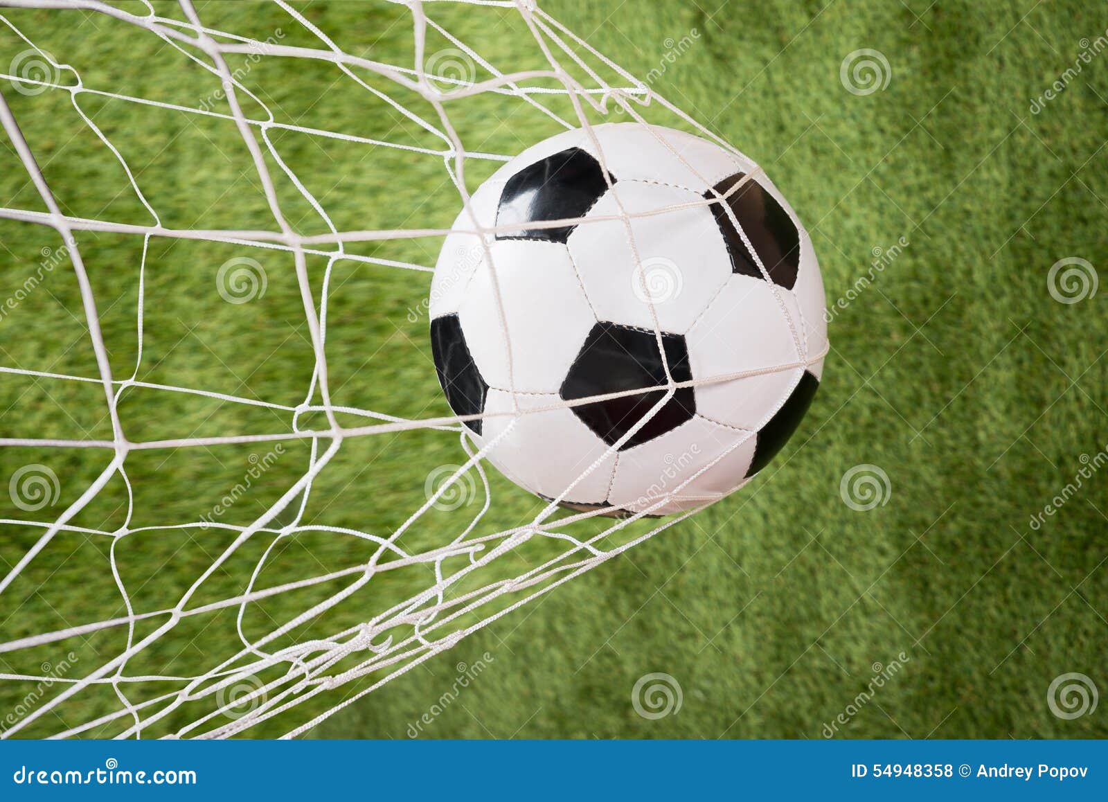 Soccer ball in net stock photo. Image of equipment, close - 54948358