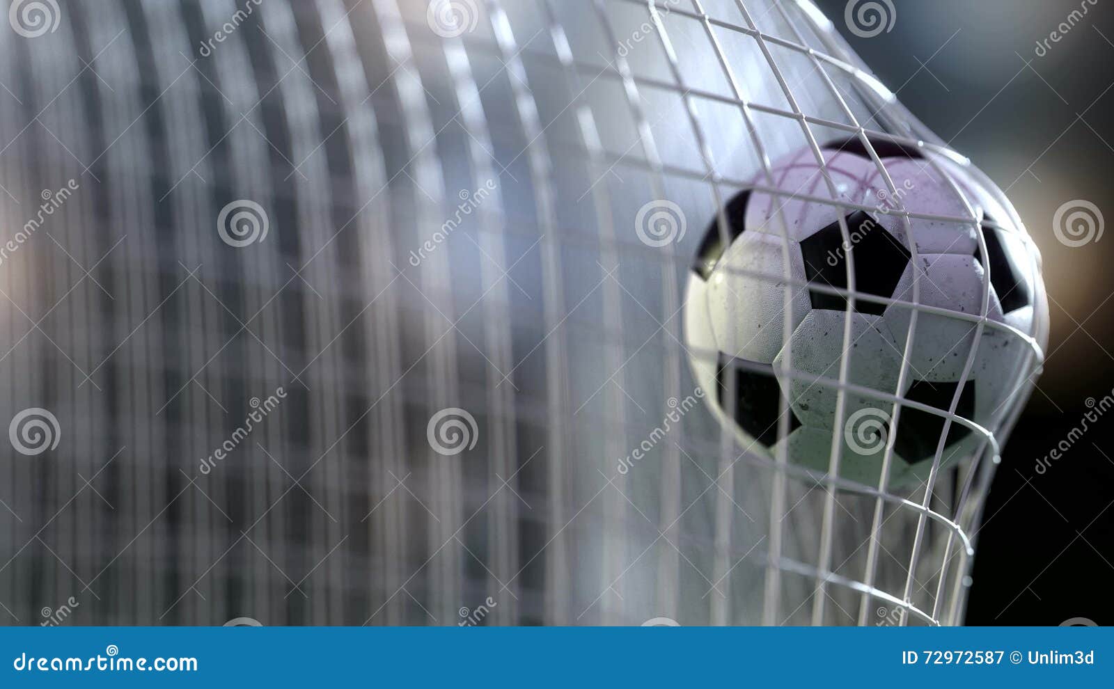 Soccer Ball in the Net. 3d Rendering. Stock Illustration - Illustration ...