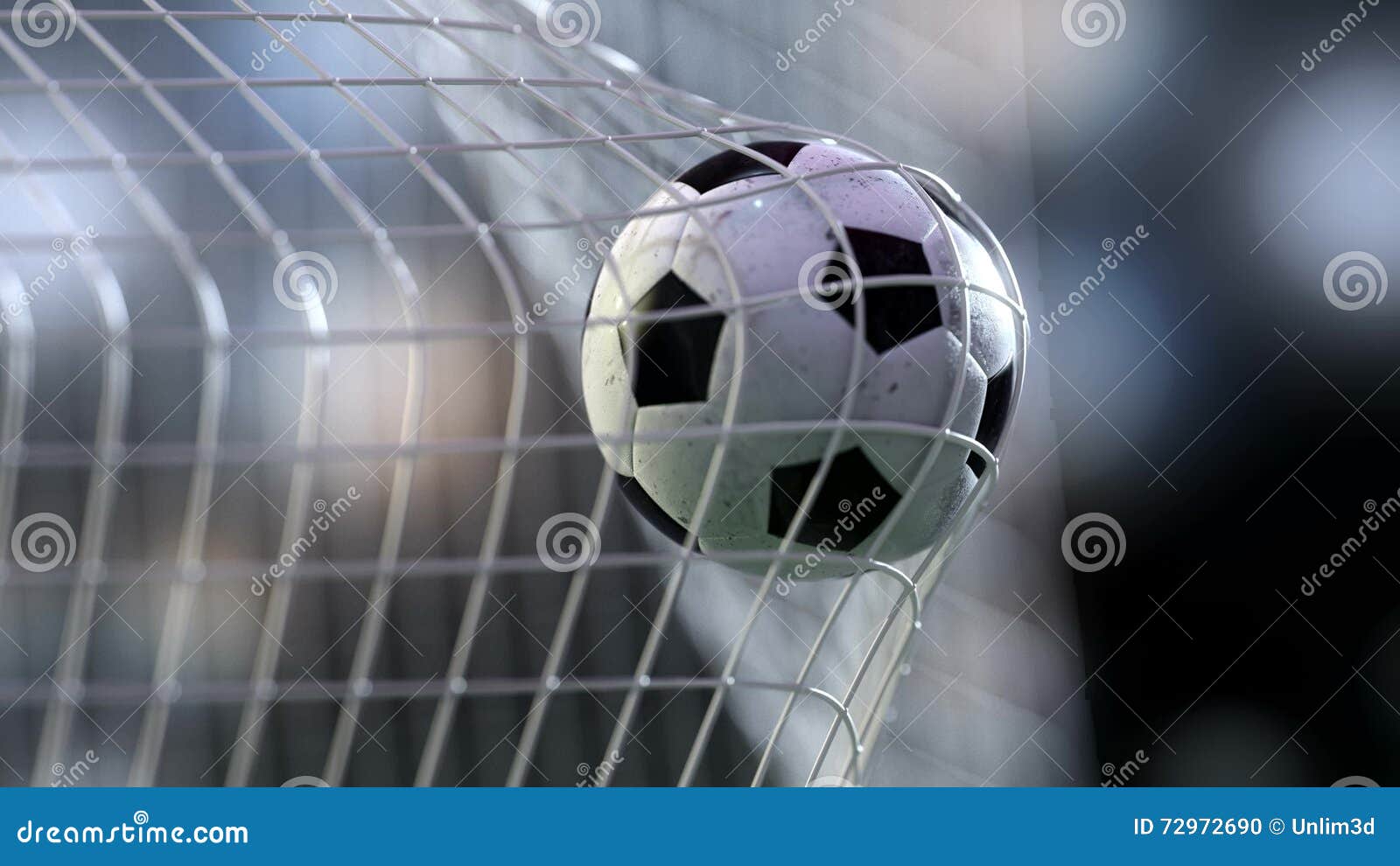 Soccer Ball in the Net. 3d Rendering. Stock Illustration - Illustration ...