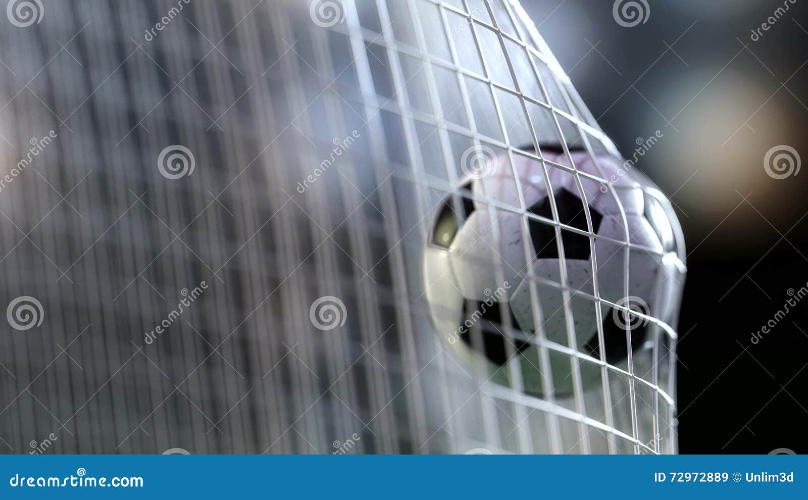 Soccer Ball in the Net. 3d Rendering. Stock Illustration - Illustration ...