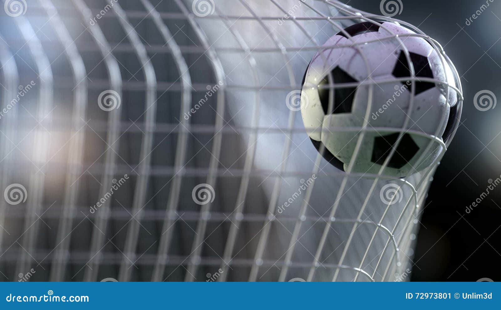 Soccer Ball in the Net. 3d Rendering. Stock Illustration - Illustration ...