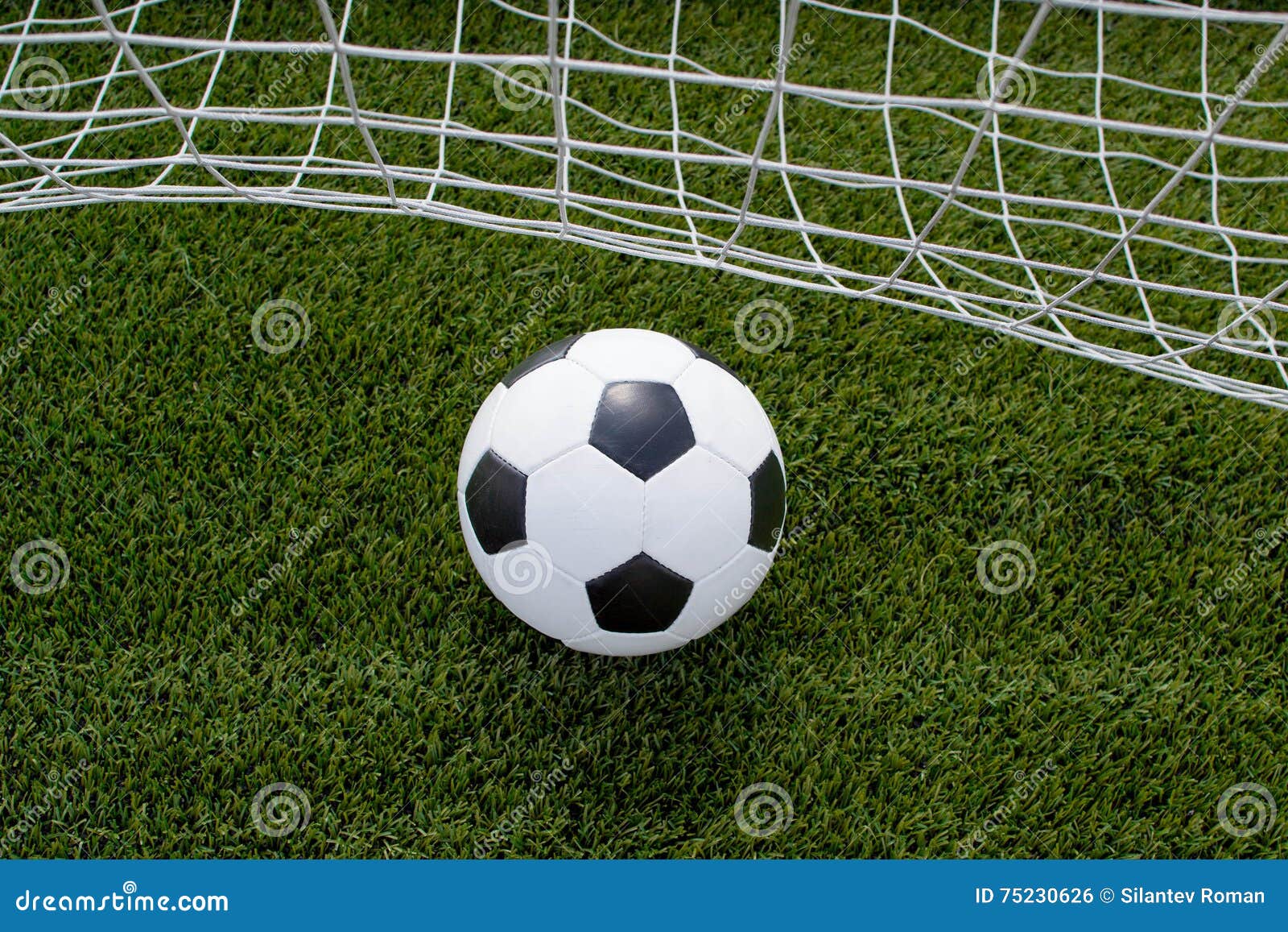 Soccer ball in net stock photo. Image of classic, game - 75230626