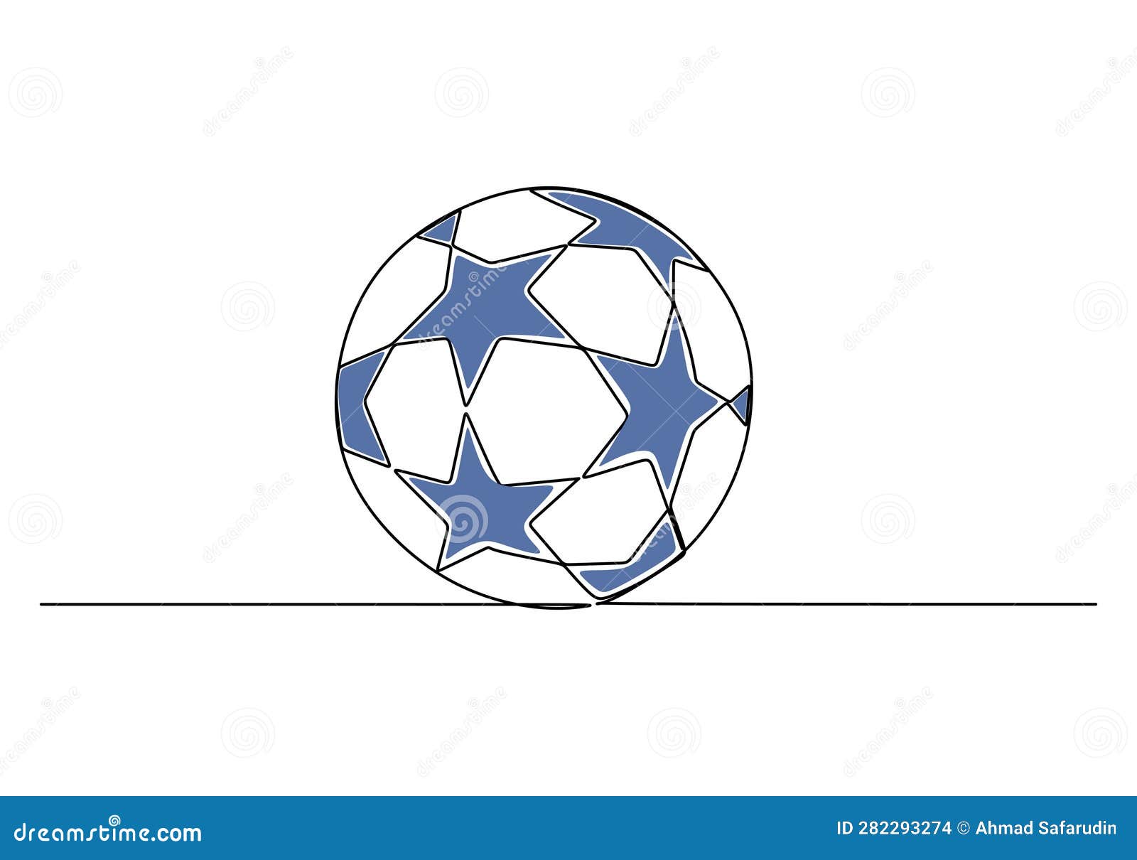 Soccer Ball One Line Drawing: Continuous Hand Drawn Sport Theme Object ...