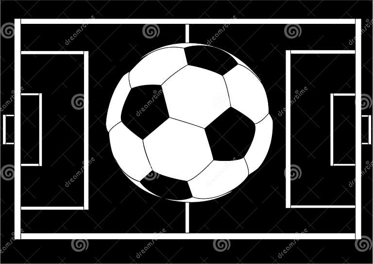 Soccer Ball Over Field Layout Stock Vector - Illustration of football ...