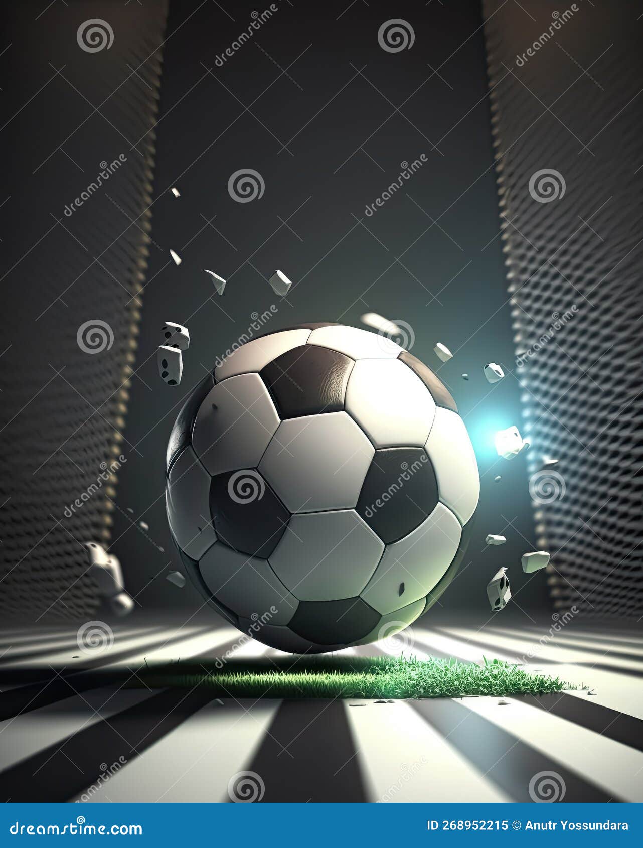 Soccer Ball on a Soccer Pitch with Dramatic Lighting, Generative AI ...