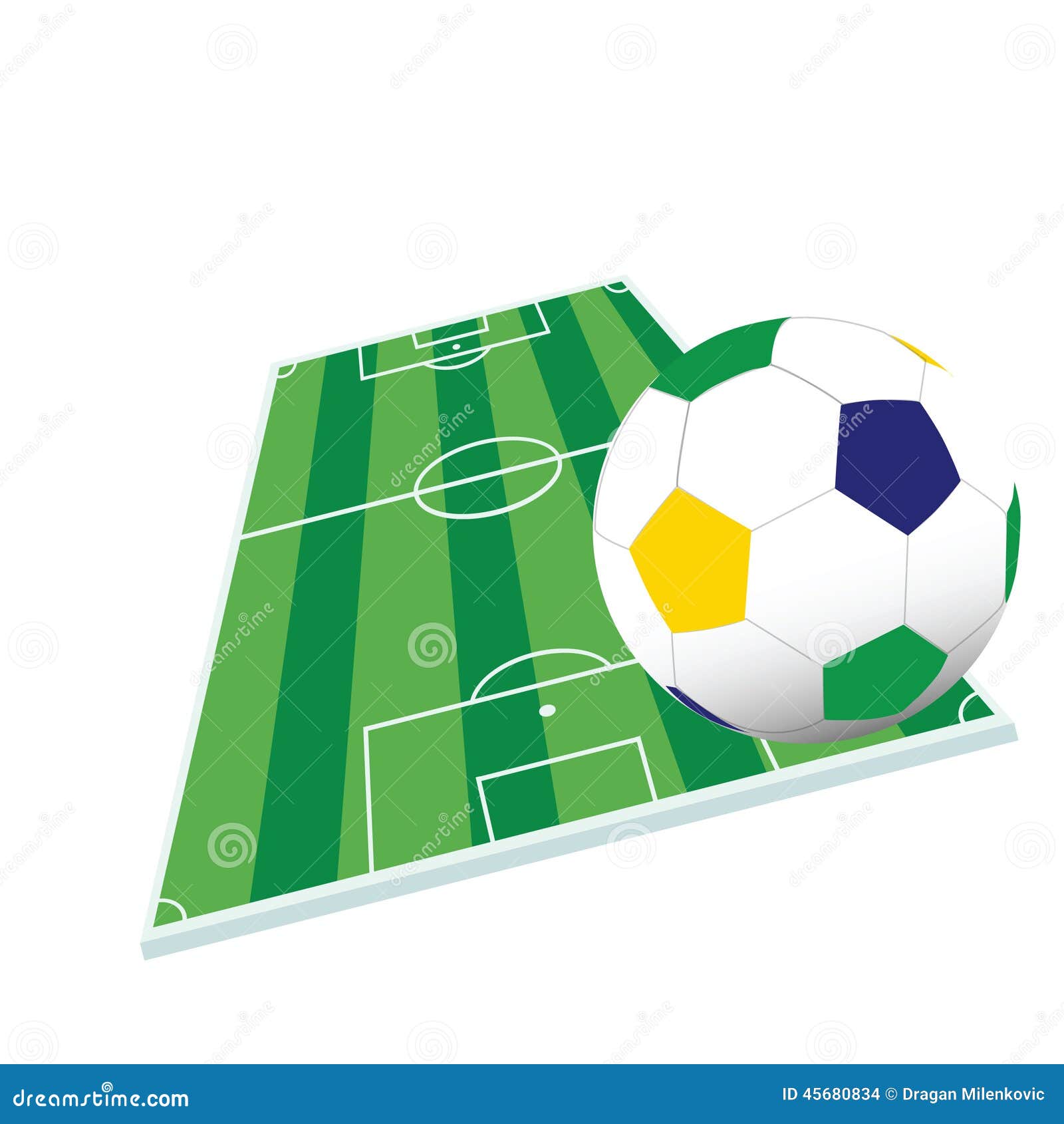 Soccer Ball and Playground Color Vector Stock Vector - Illustration of ...