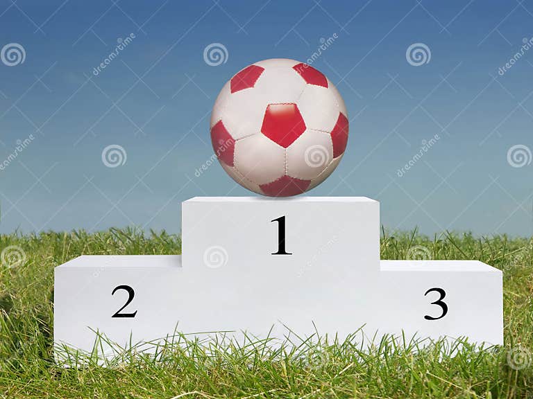Soccer ball on podium stock image. Image of space, blue - 866121