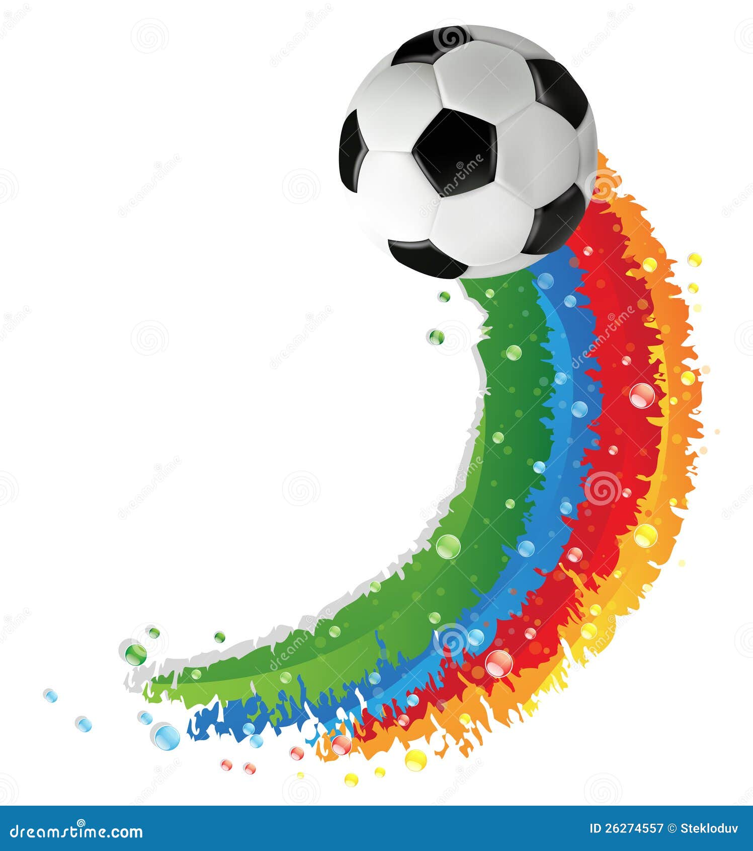 Soccer Ball and Rainbow Trail Stock Vector - Illustration of design ...
