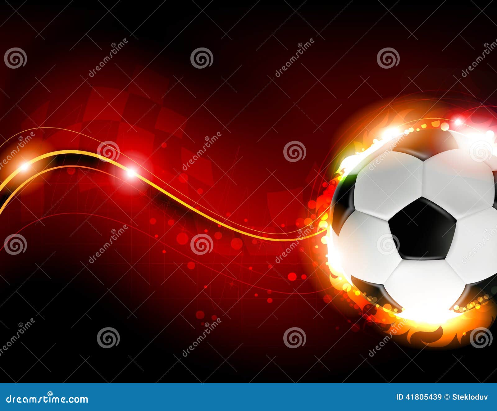 Soccer Ball on Red Background Stock Vector - Illustration of horizontal ...