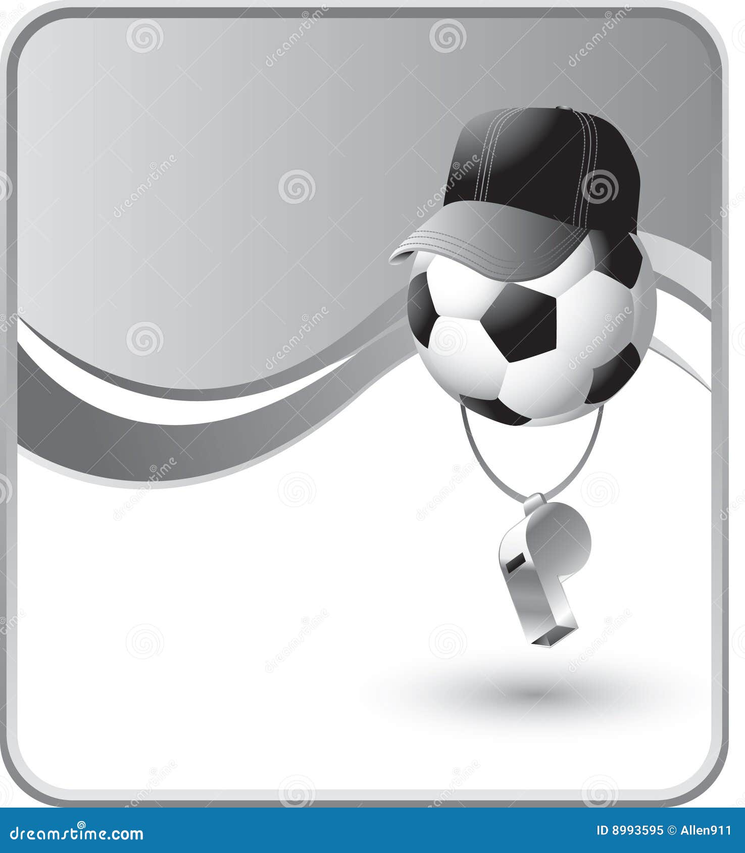 Soccer Ball Referee With A Whistle Cartoon Vector | CartoonDealer.com ...