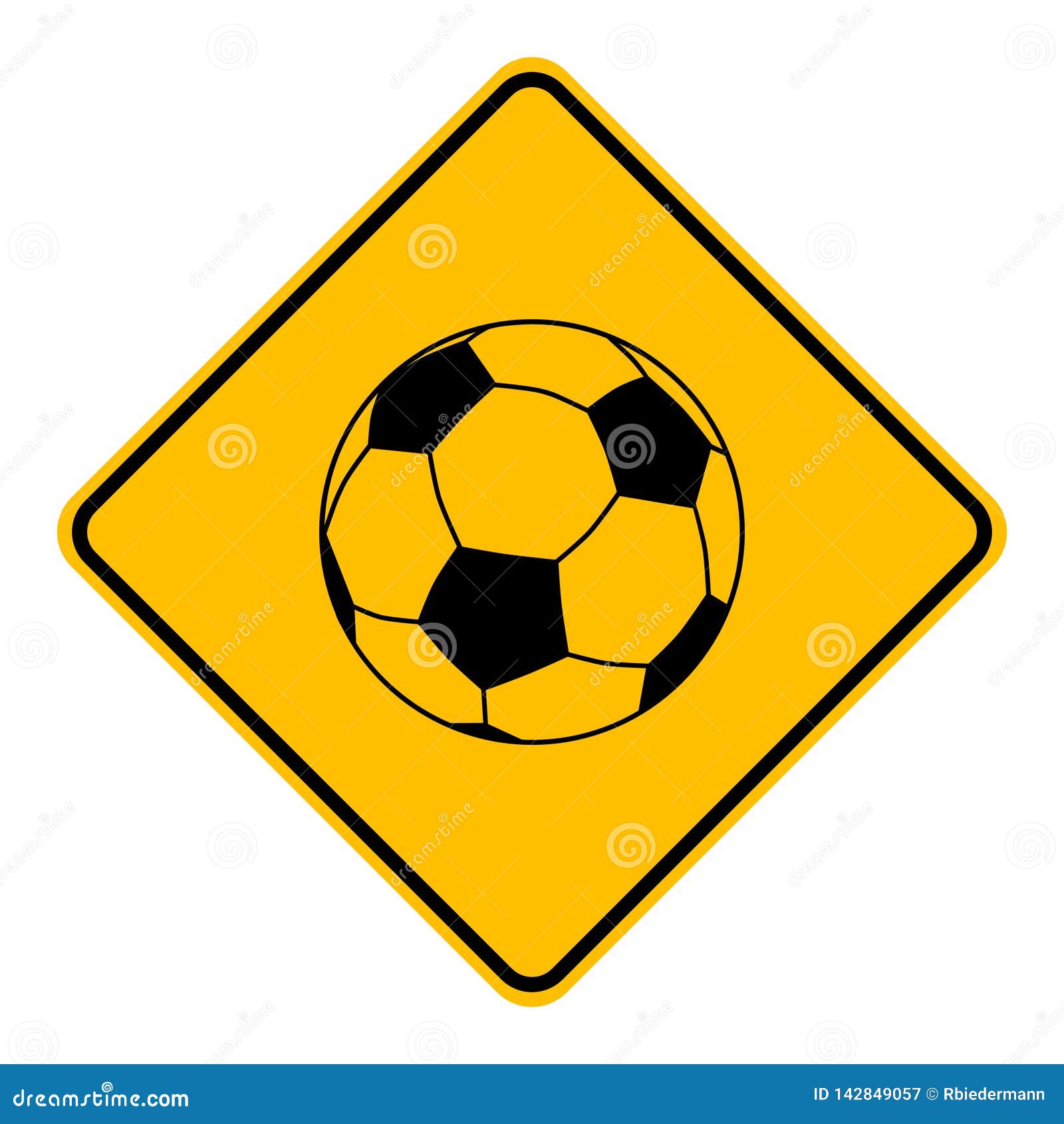 Soccer ball and road sign stock vector. Illustration of sports - 142849057