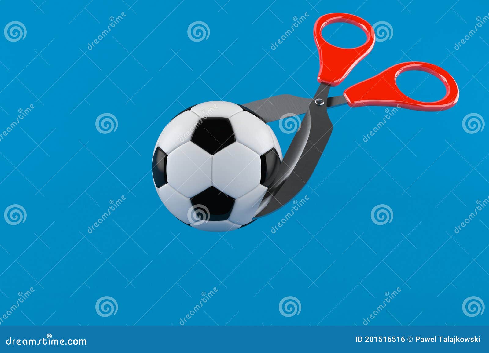 Soccer ball with scissors stock illustration. Illustration of cutting ...