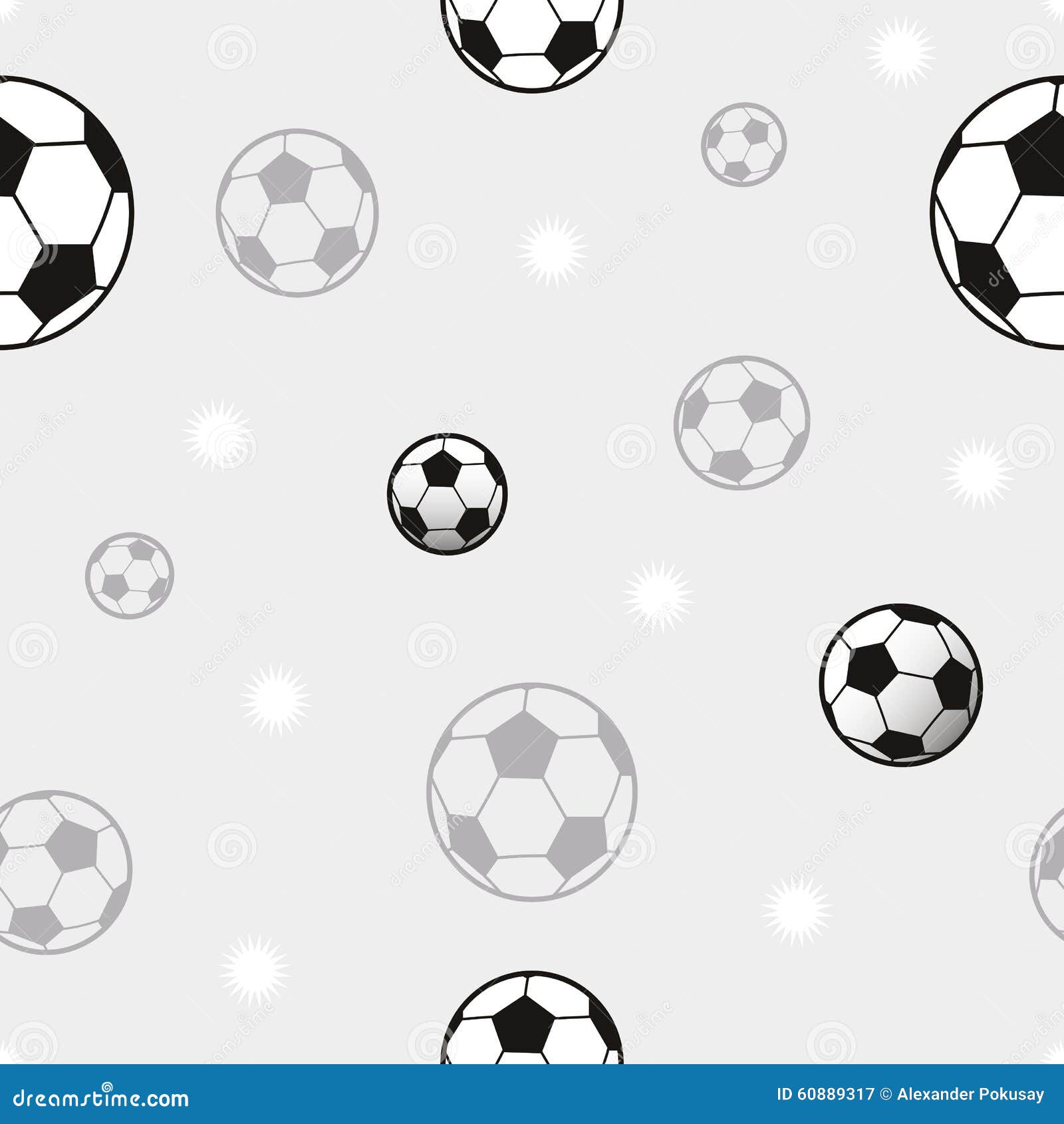 Soccer Ball Seamless Pattern Illustration Stock Vector - Illustration ...