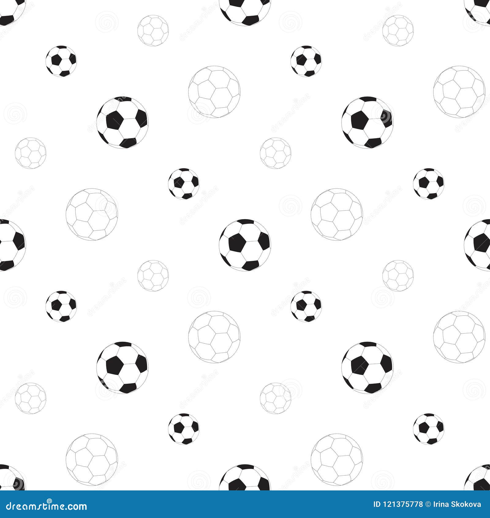 Soccer Ball Seamless Pattern Stock Illustration - Illustration of ...