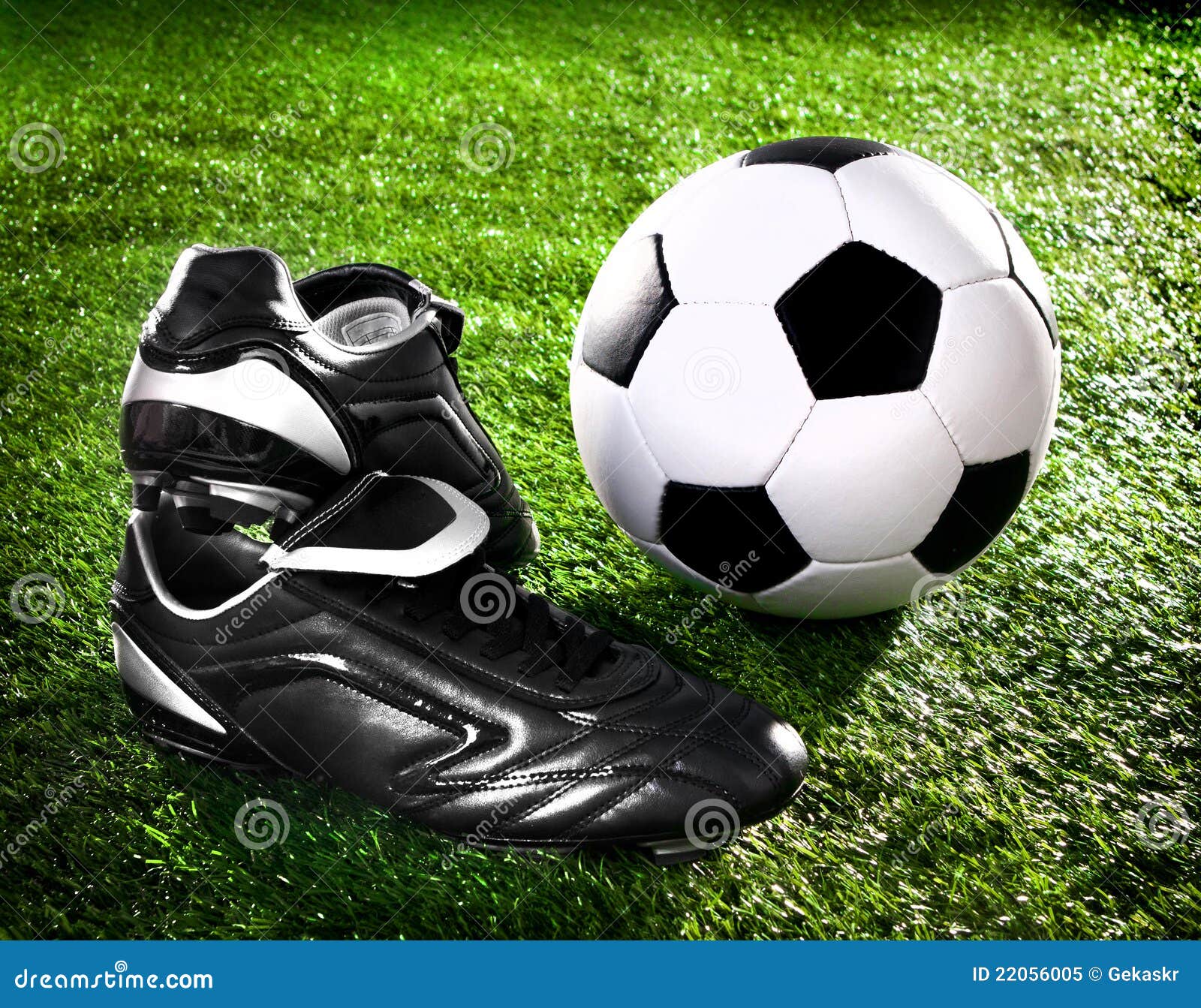 Soccer ball and shoes stock image. Image of goal, outside - 22056005