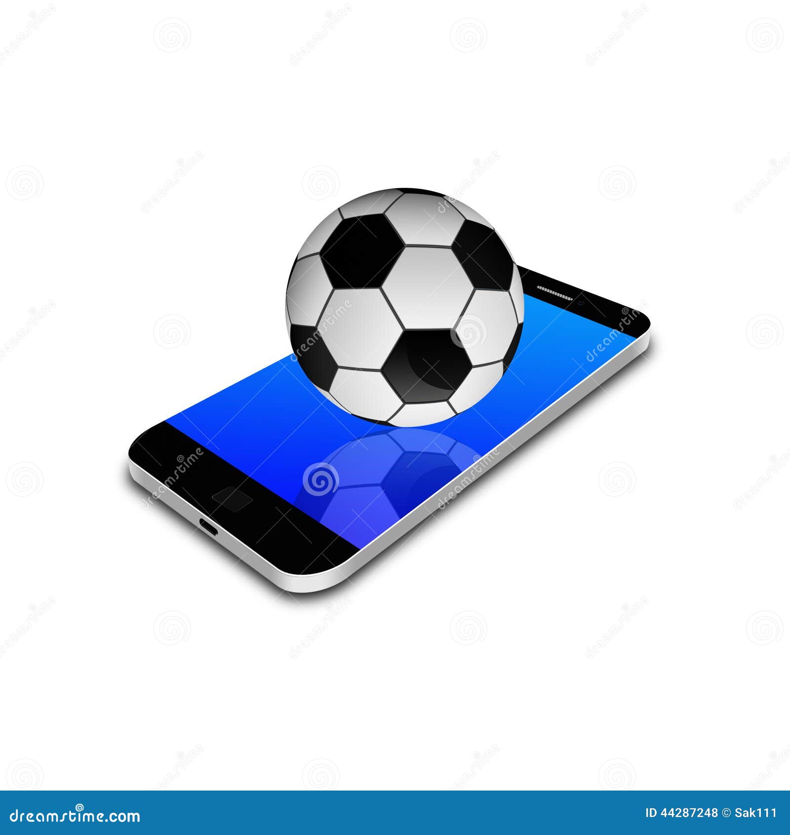 Soccer Ball on Smartphone,cell Phone Illustration Stock Illustration ...