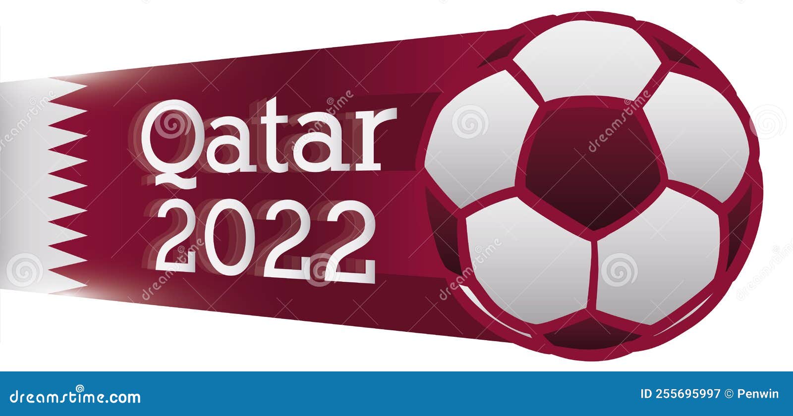 Soccer Ball with Speed Tail Like Qatar Flag, Vector Illustration Stock ... Soccer Ball with Speed Tail Like Qatar Flag, Vector Illustration Stock ...