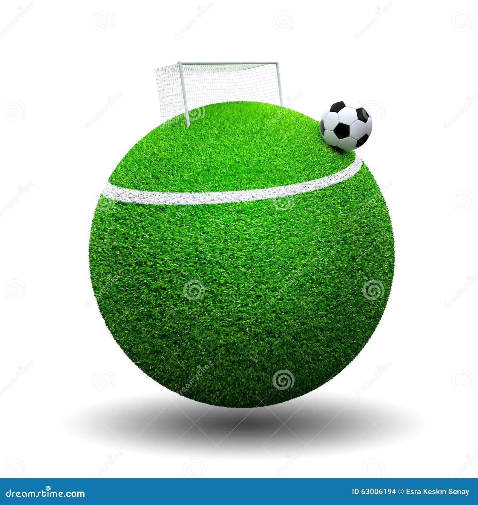 Soccer Ball on Sphere Grass Stock Illustration - Illustration of earth ...