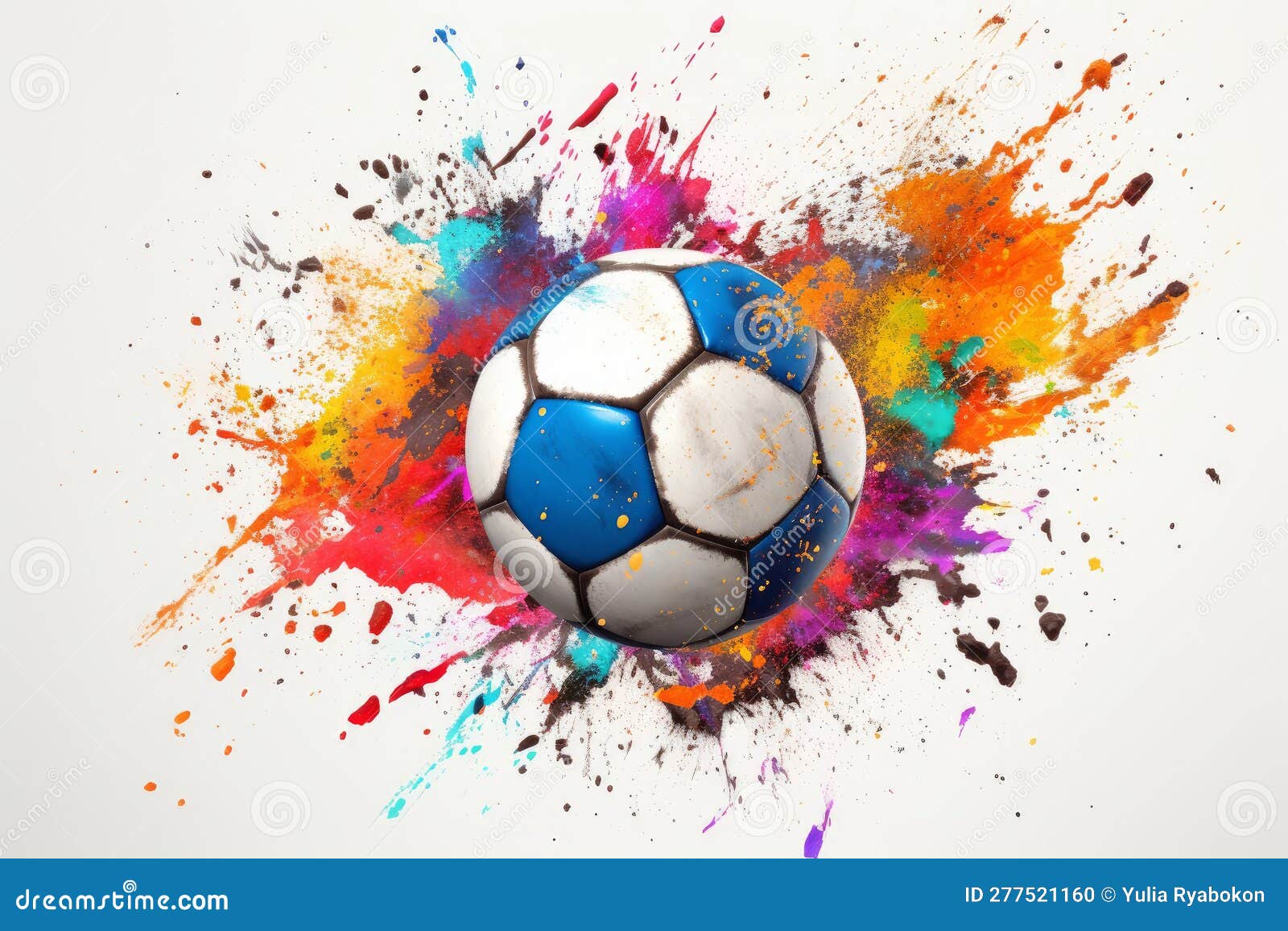 Soccer Ball Splash. Generate Ai Stock Illustration - Illustration of ...