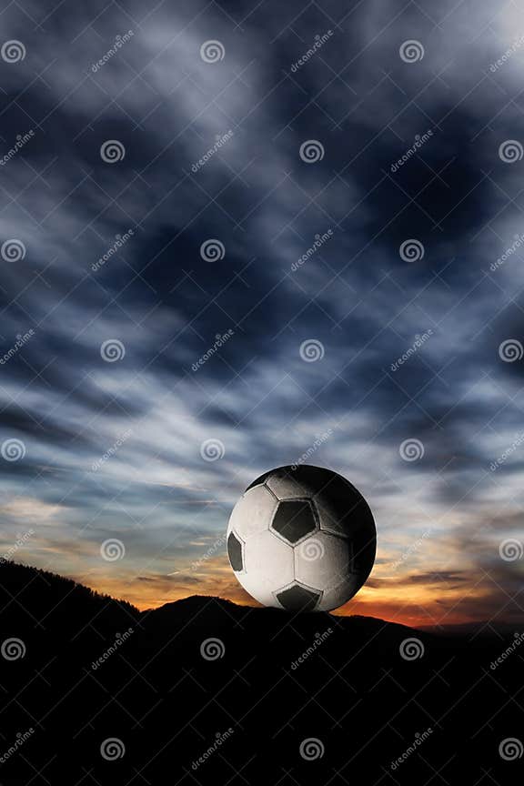 Soccer ball in sunset stock image. Image of soccer, white - 17246731