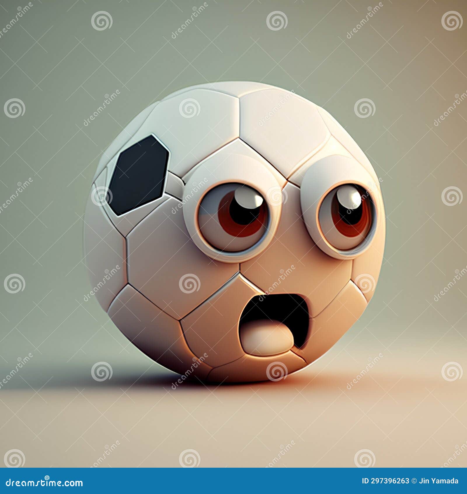 Soccer Ball with Surprised Face. 3D Illustration. High Resolution Stock ...