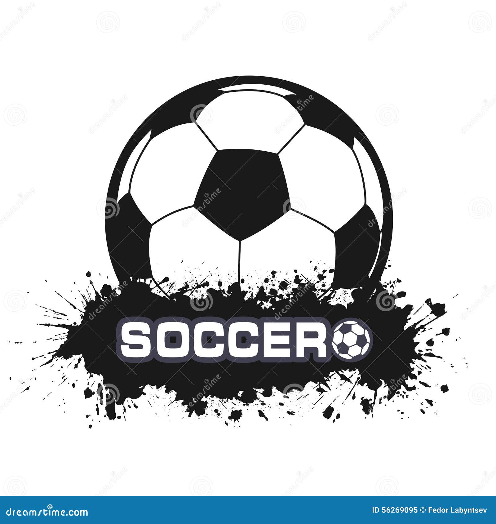 Soccer Ball a Symbol in Style Grunge Stock Vector - Illustration of ...