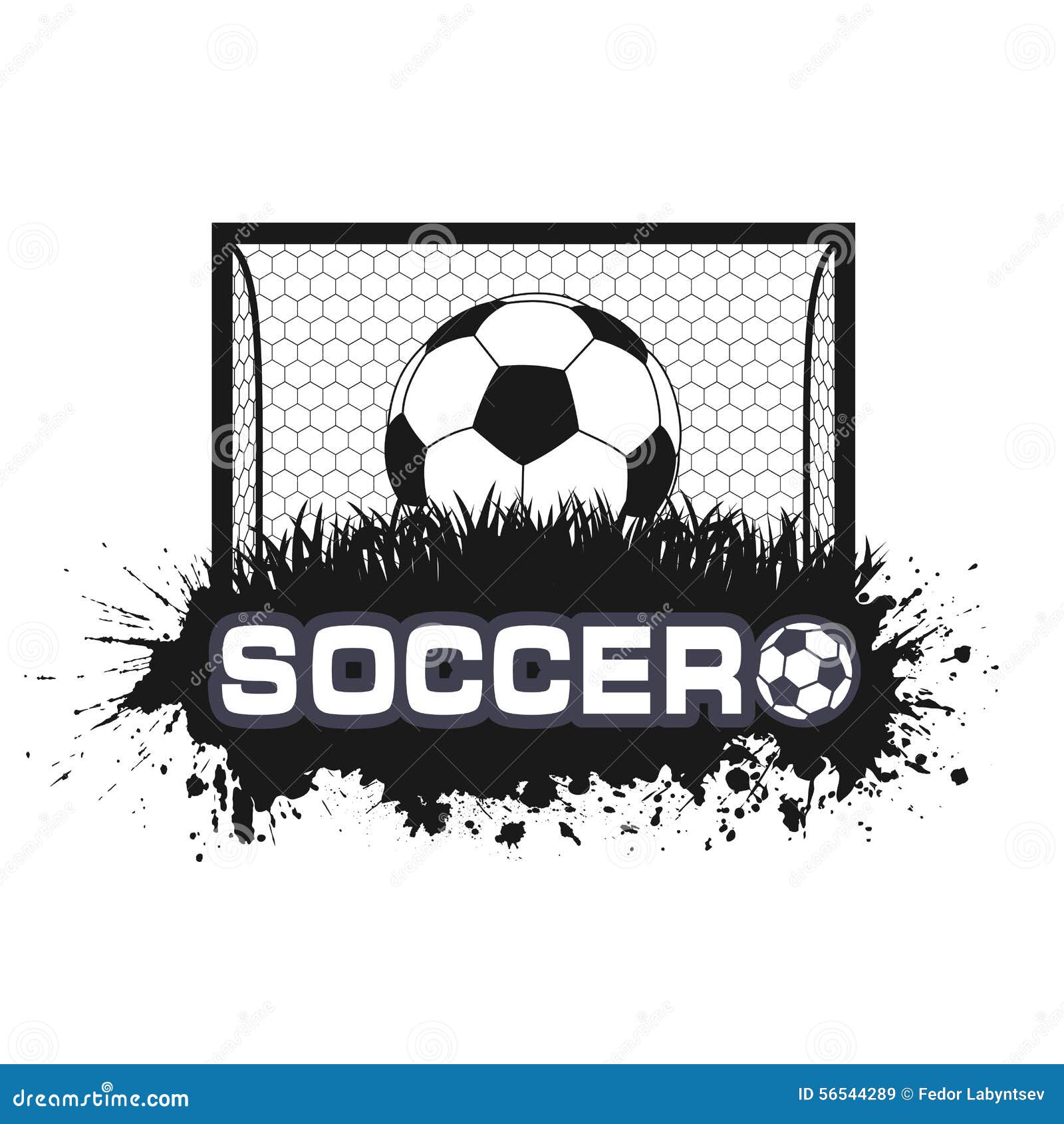 Soccer Ball a Symbol in Style Grunge Stock Illustration - Illustration ...