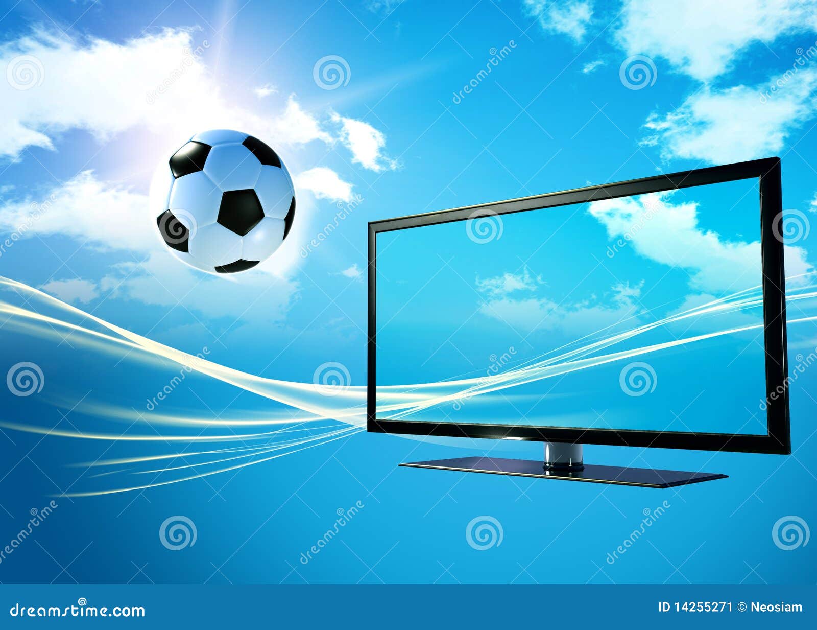 Soccer Ball and Television stock illustration. Illustration of ...