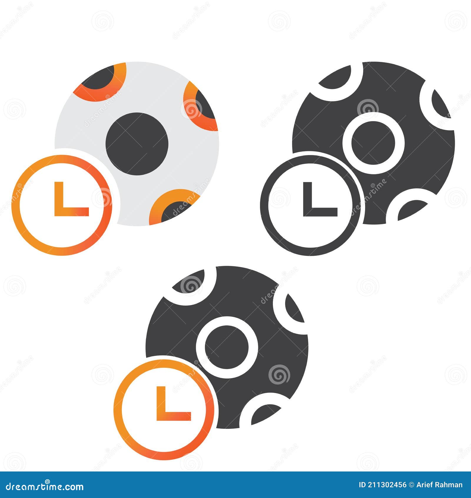 Soccer Ball Time Illlustration Design. Soccer Ball Time Icon Isolated ...