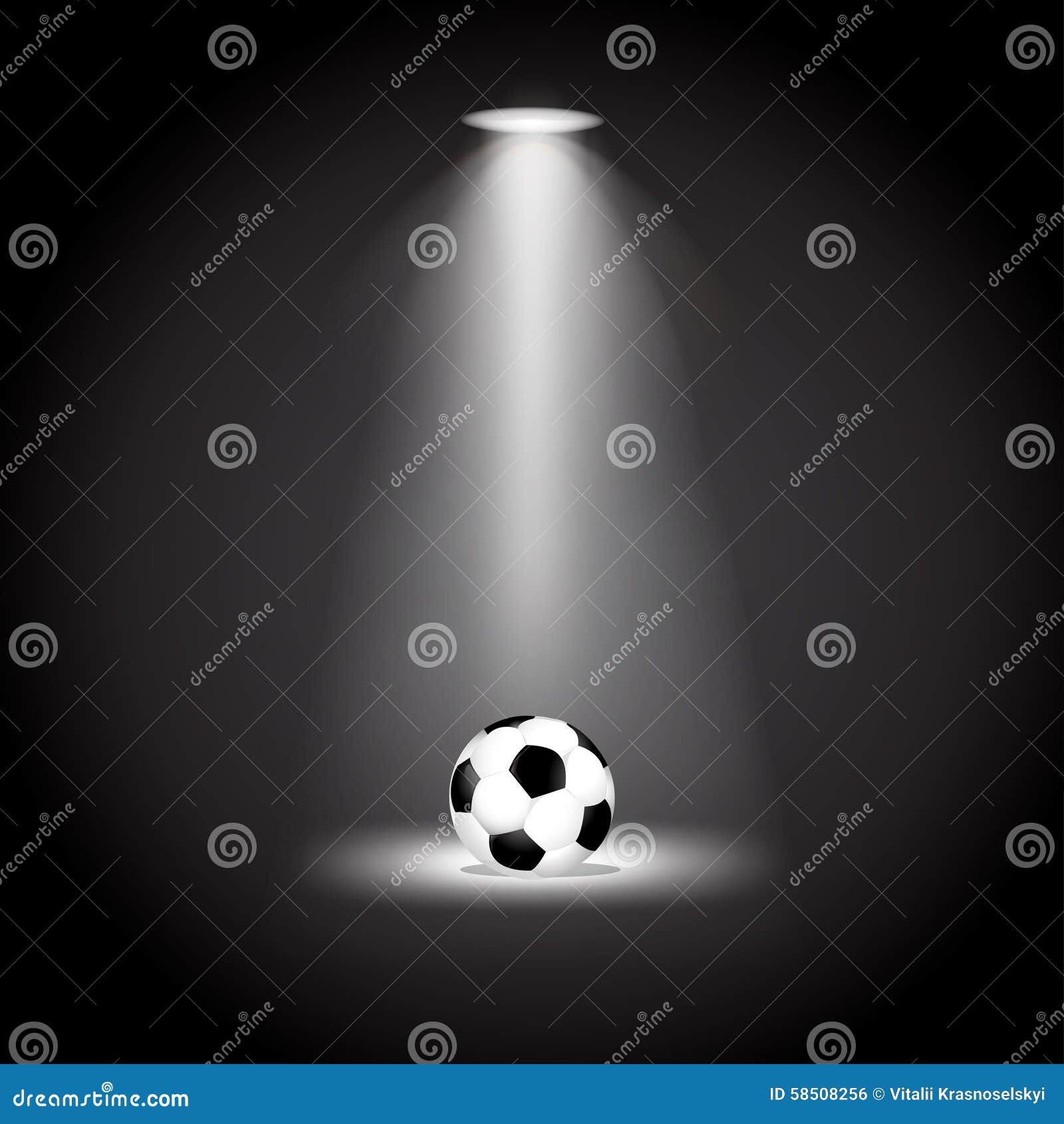Soccer Ball Under the Lights Vector Illustration Stock Vector ...
