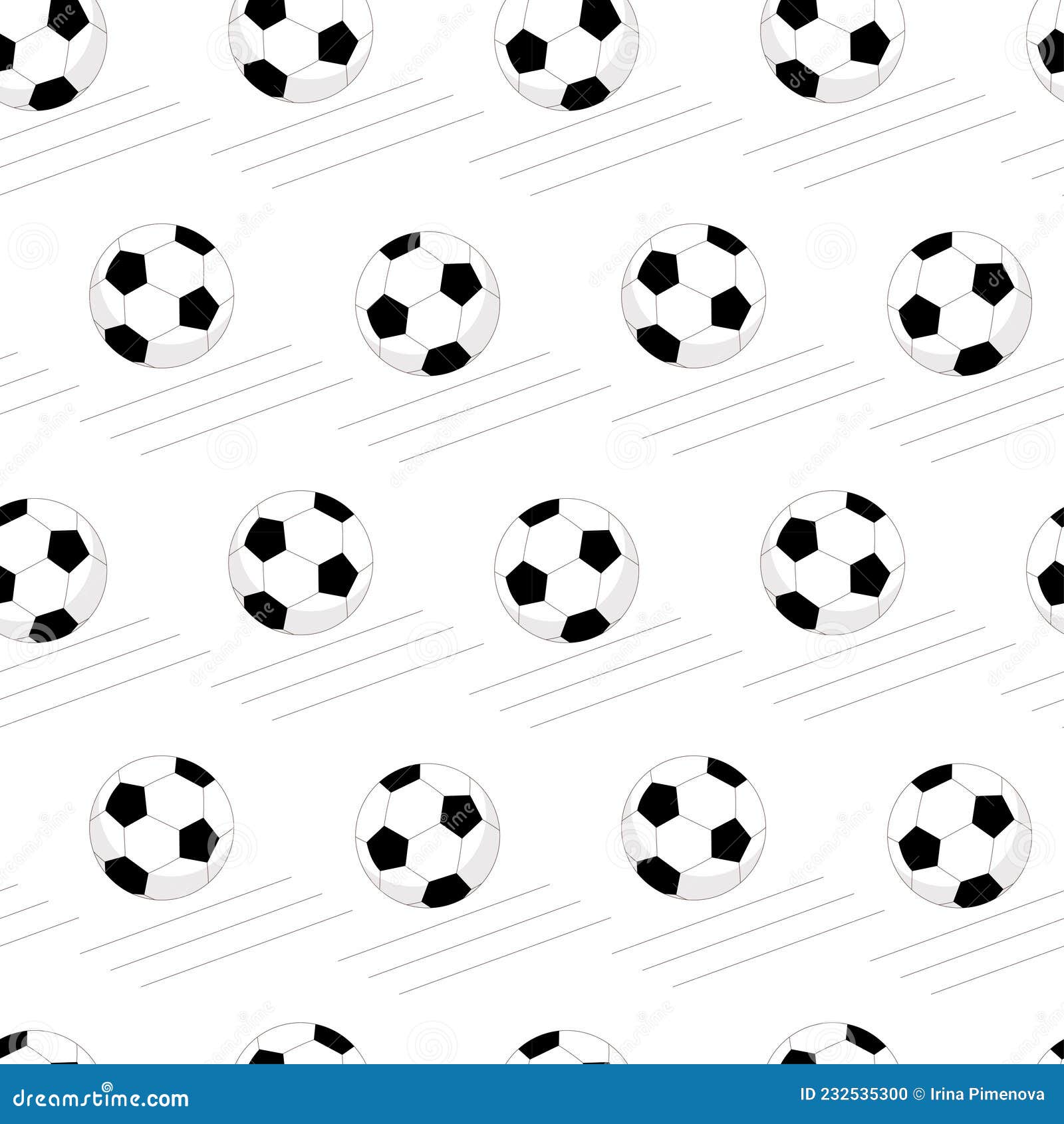 Soccer Ball on a White Background. Seamless Vector Pattern for Your ...