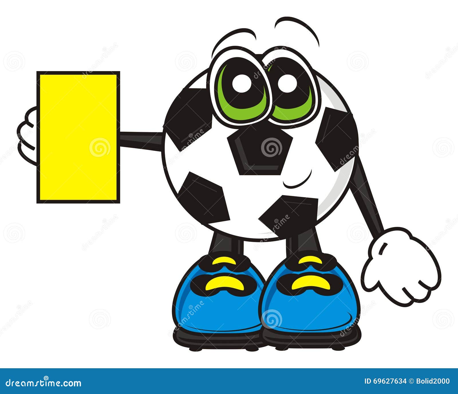 Soccer ball yellow card stock illustration. Illustration of card - 69627634
