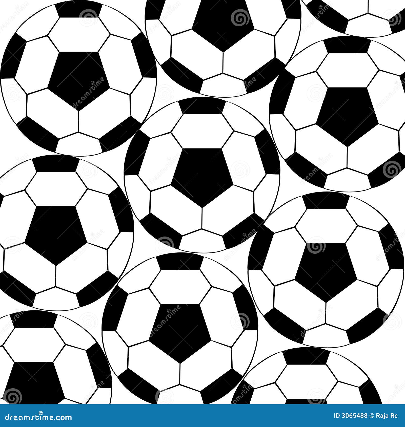 Soccer Balls Circle Shape Background Vector Illustration ...