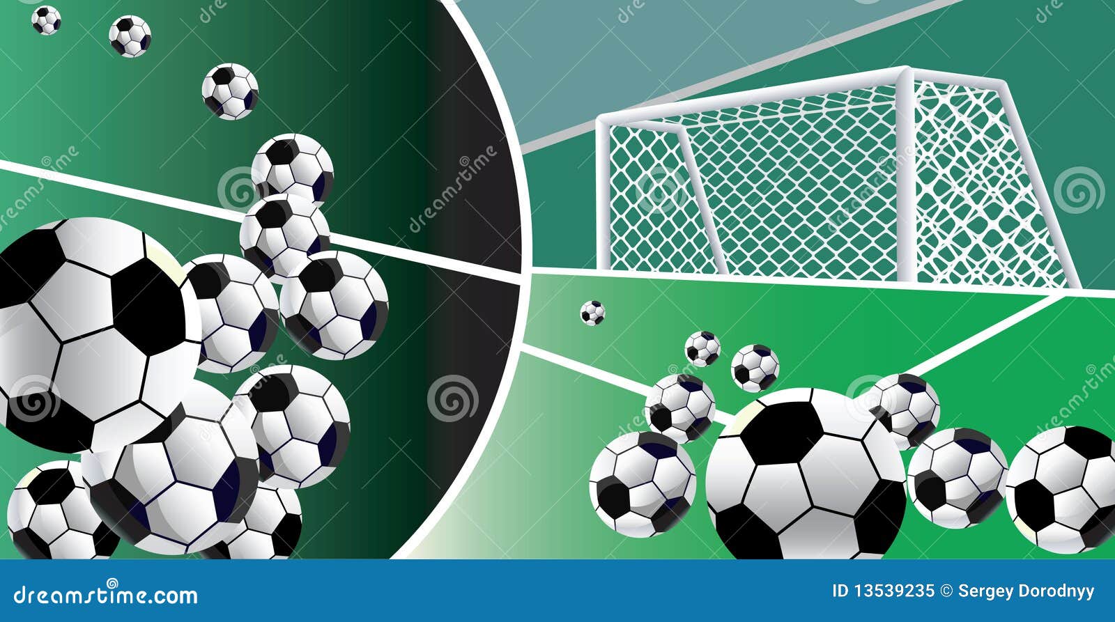 Soccer Balls Abstract Background. Stock Vector - Illustration of line ...