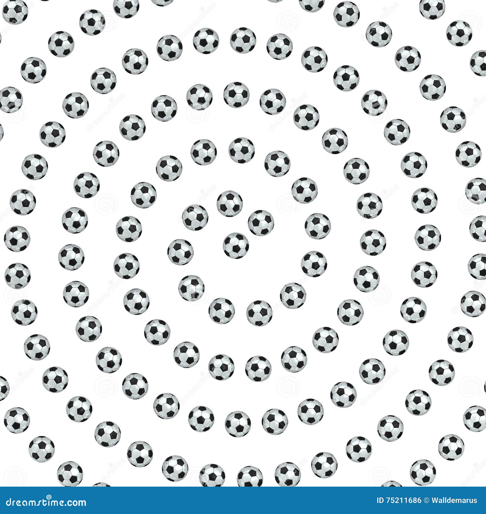 Soccer Balls Arranged in a Spiral Stock Illustration - Illustration of ...