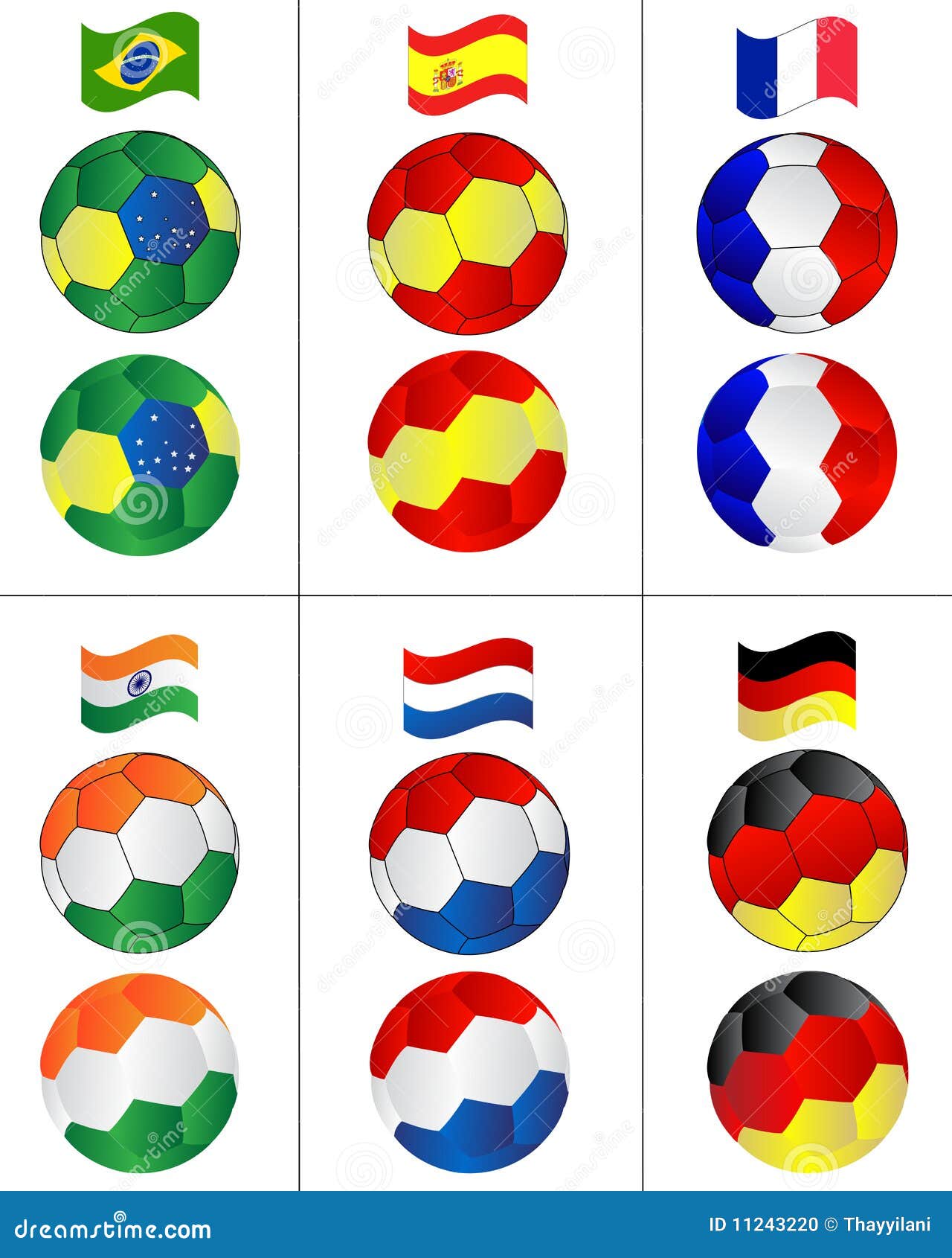 Soccer Balls with Flying Flags Stock Vector - Illustration of design ...