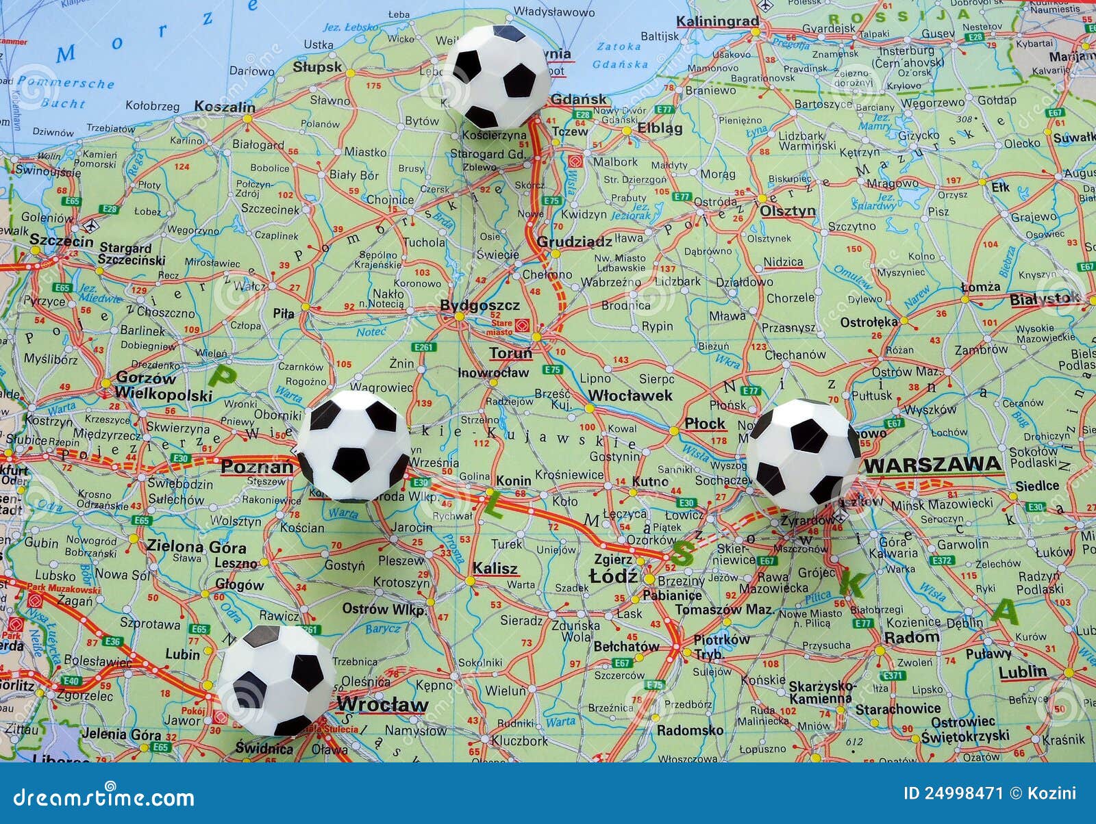 Soccer Balls on the Map of Poland Stock Image - Image of warsaw ...