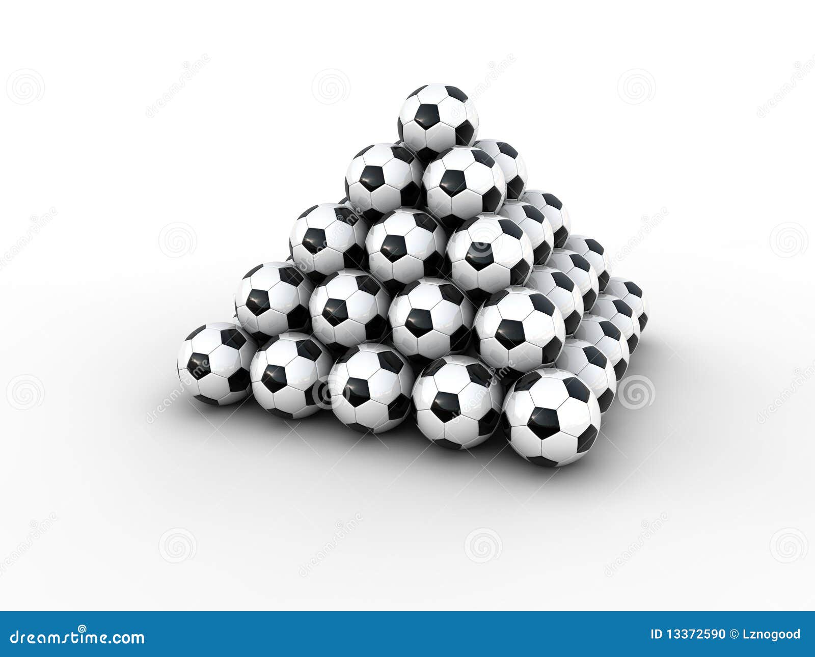 Soccer balls pyramid stock illustration. Illustration of object - 13372590