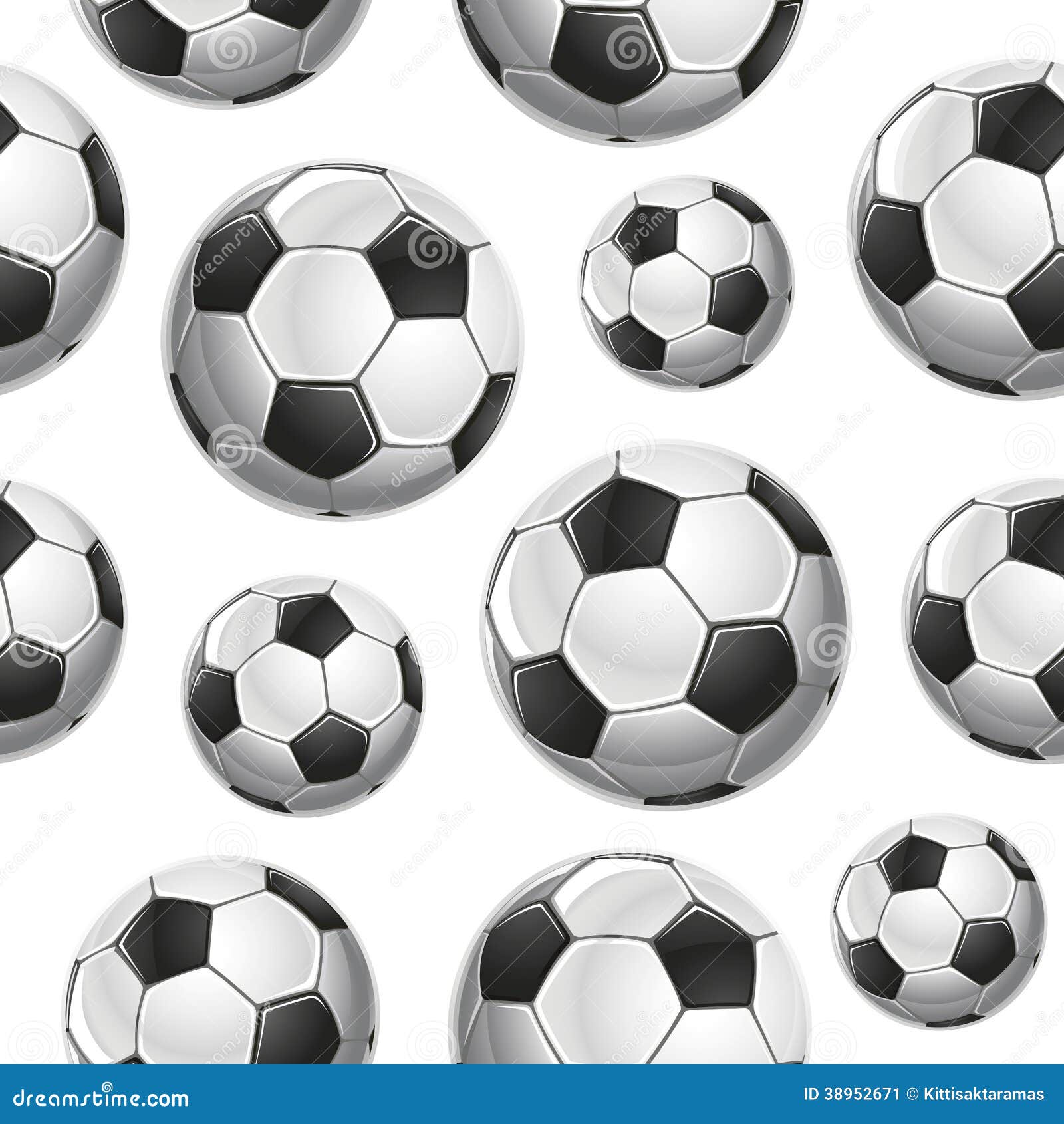 Soccer Balls Seamless Pattern. Stock Vector - Illustration of cover ...