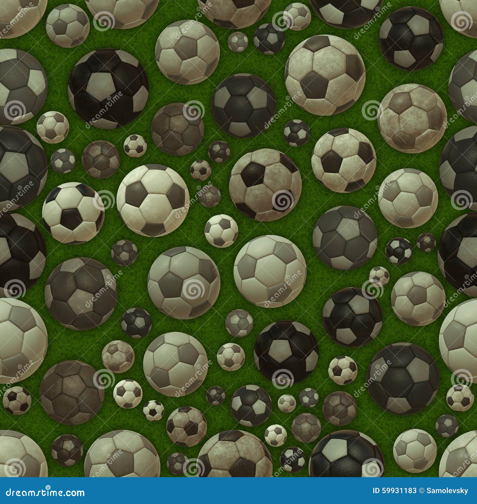 Soccer Balls Seamless Texture Stock Illustration - Illustration of ...